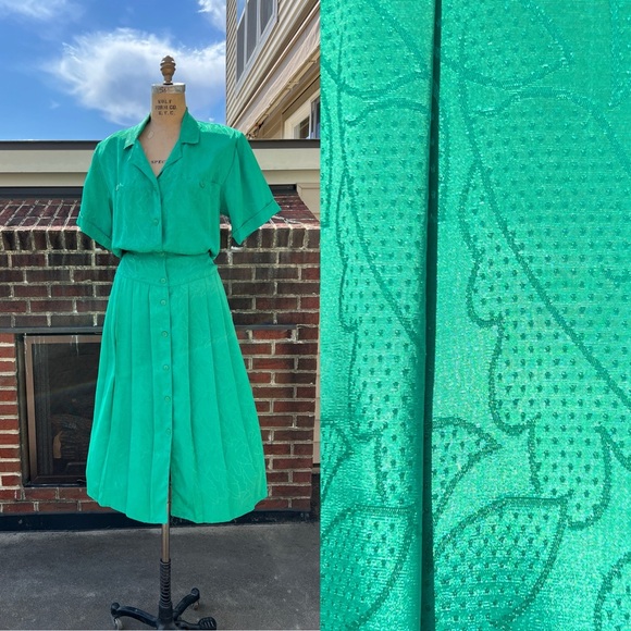 Michelle Stuart | Dresses | 98s 80s Vintage Michelle Stuart Kelly Green ...
